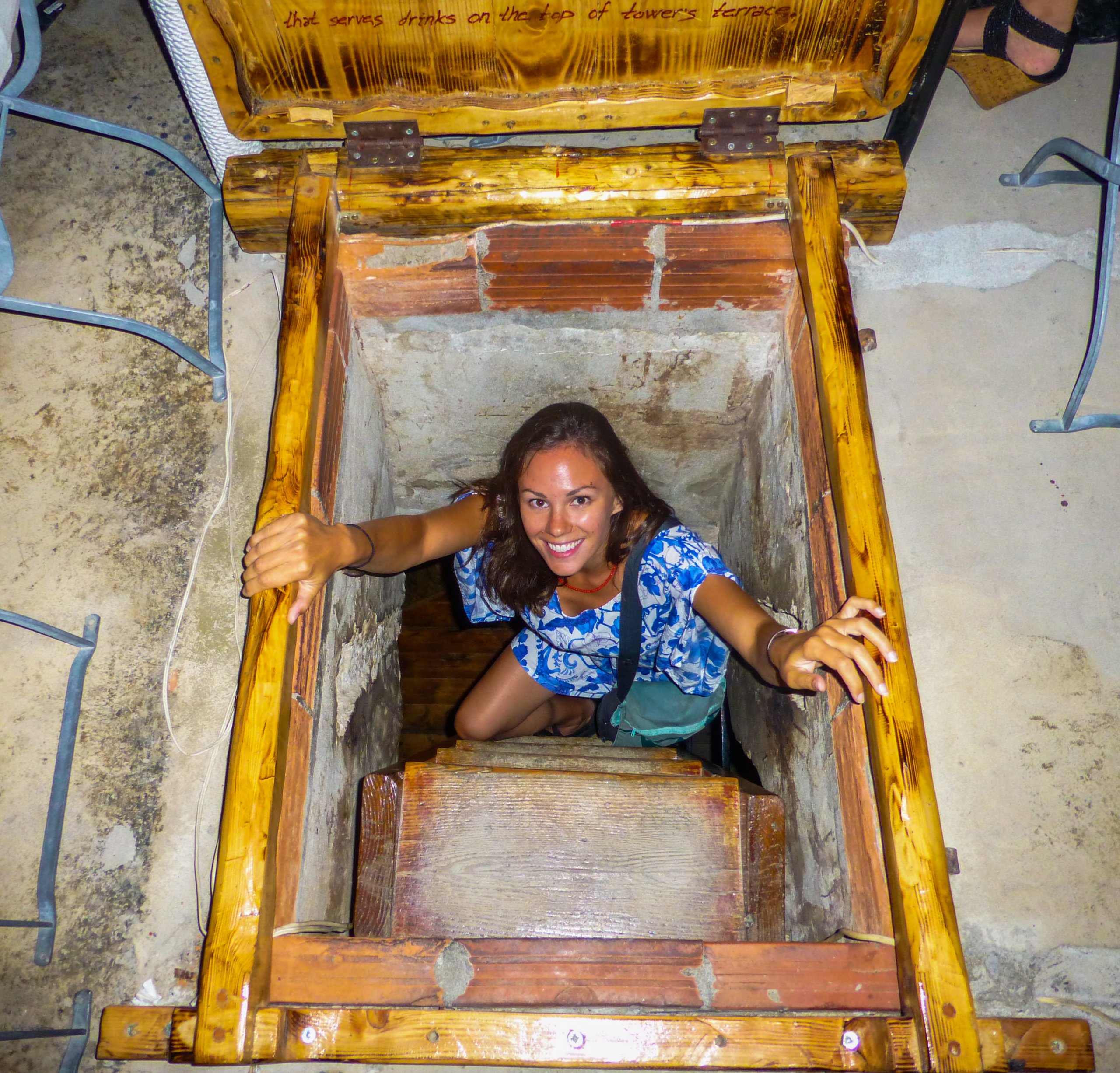 Climbing a Ladder in a Tower for Cocktails in Korcula - One Day in a City